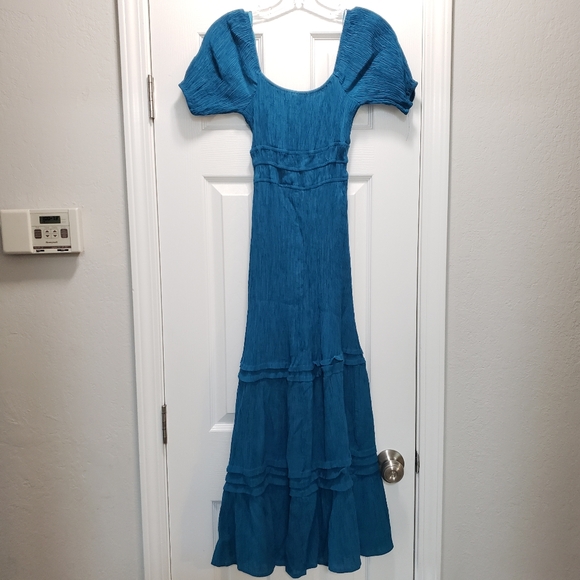 Max + Ash | Dresses | Max Ash Blue Dress Puff Sleave Sise Small | Poshmark